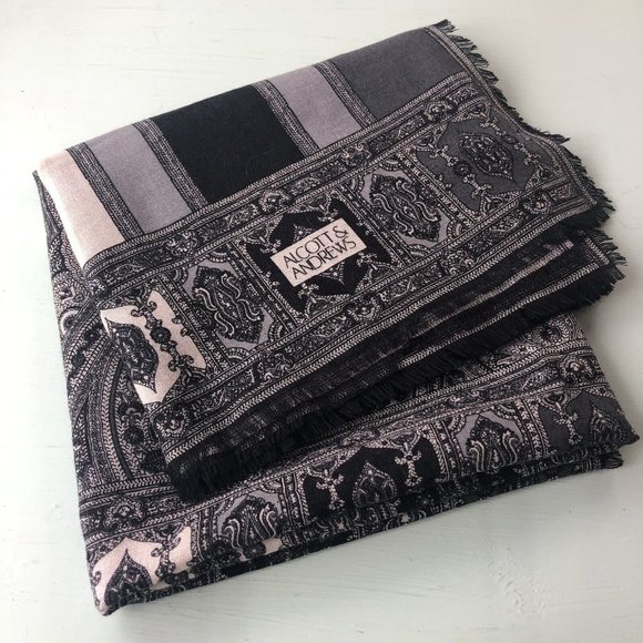 Accessories | Alcott Andrew Vintage Scarf Black White | Poshmark